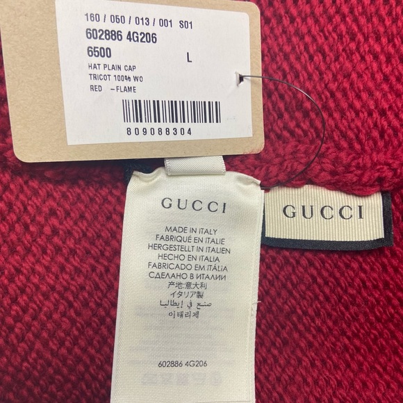 Gucci | Accessories | Gucci 62886 00 Wool Red Beaniewinter Cap Nwt ...